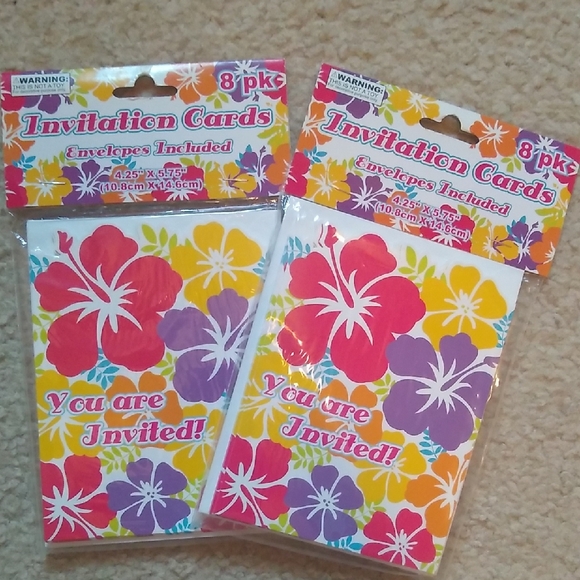 Party Supplies | Invitation Cards Floral Hawaiian With Envelopes 16 ...